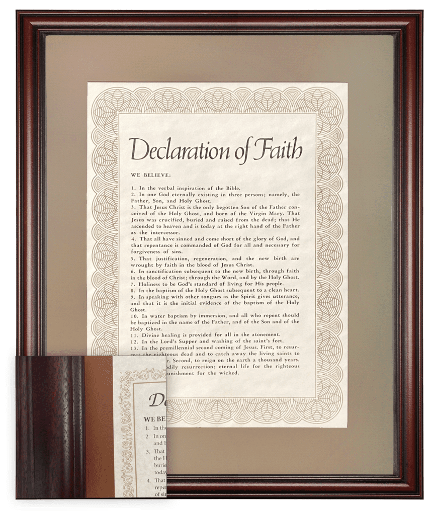 Declaration of Faith Framed and Matted-22x27 - Editorial Evangelica